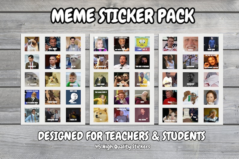 Paquete de pegatinas de memes | Paquete de 45 pegatinas | para ...