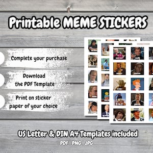 Printable Meme Sticker Pack Series 2 - for Teachers and Students ...