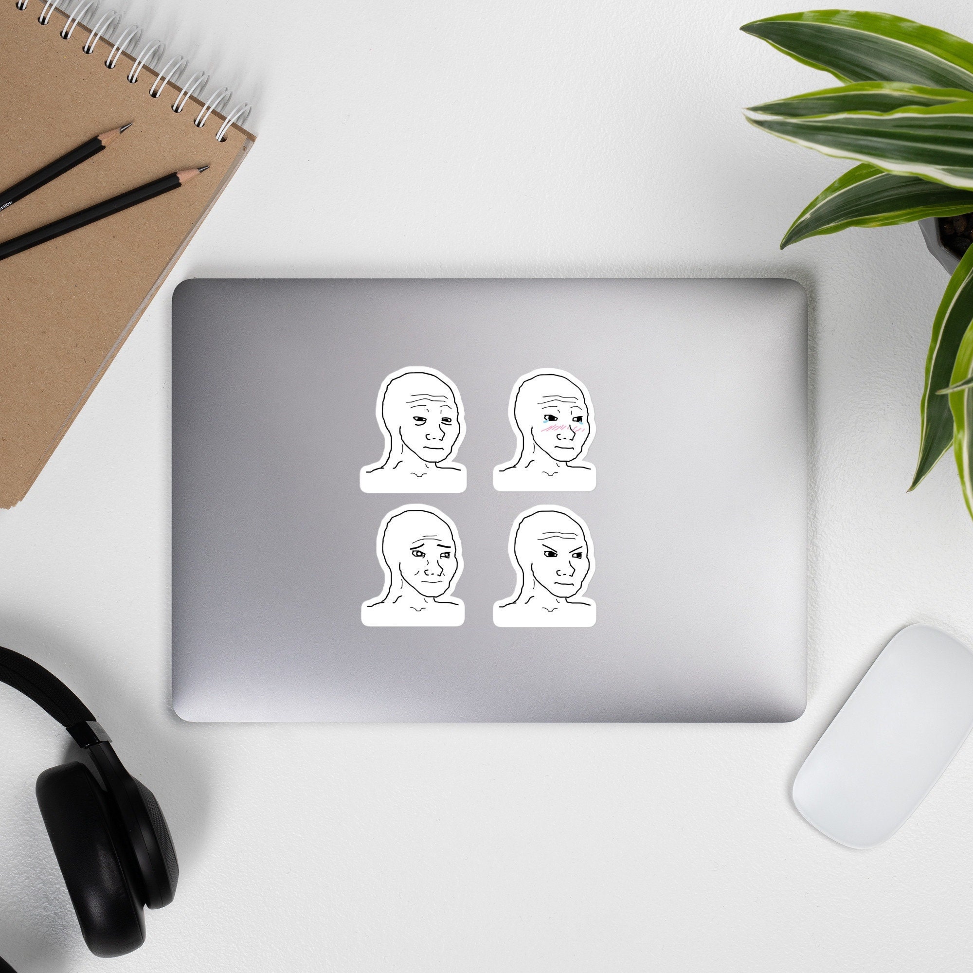 Wojak Meme Sticker Bundle: Afraid, Tired, Angry, Blushing High-quality ...