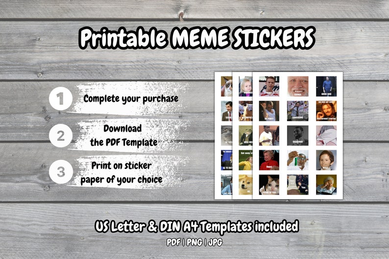 Printable Meme Sticker Pack for Teachers and Students Print at Home 45 ...