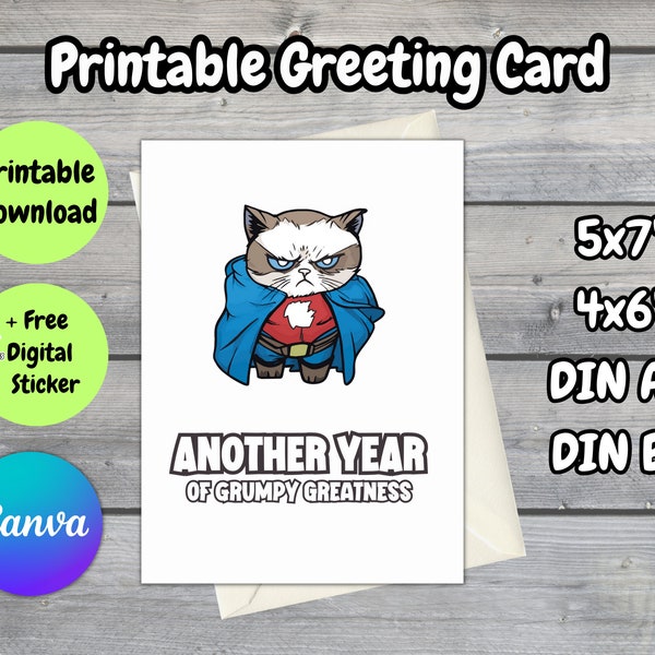 Grumpy Cat Card - Etsy