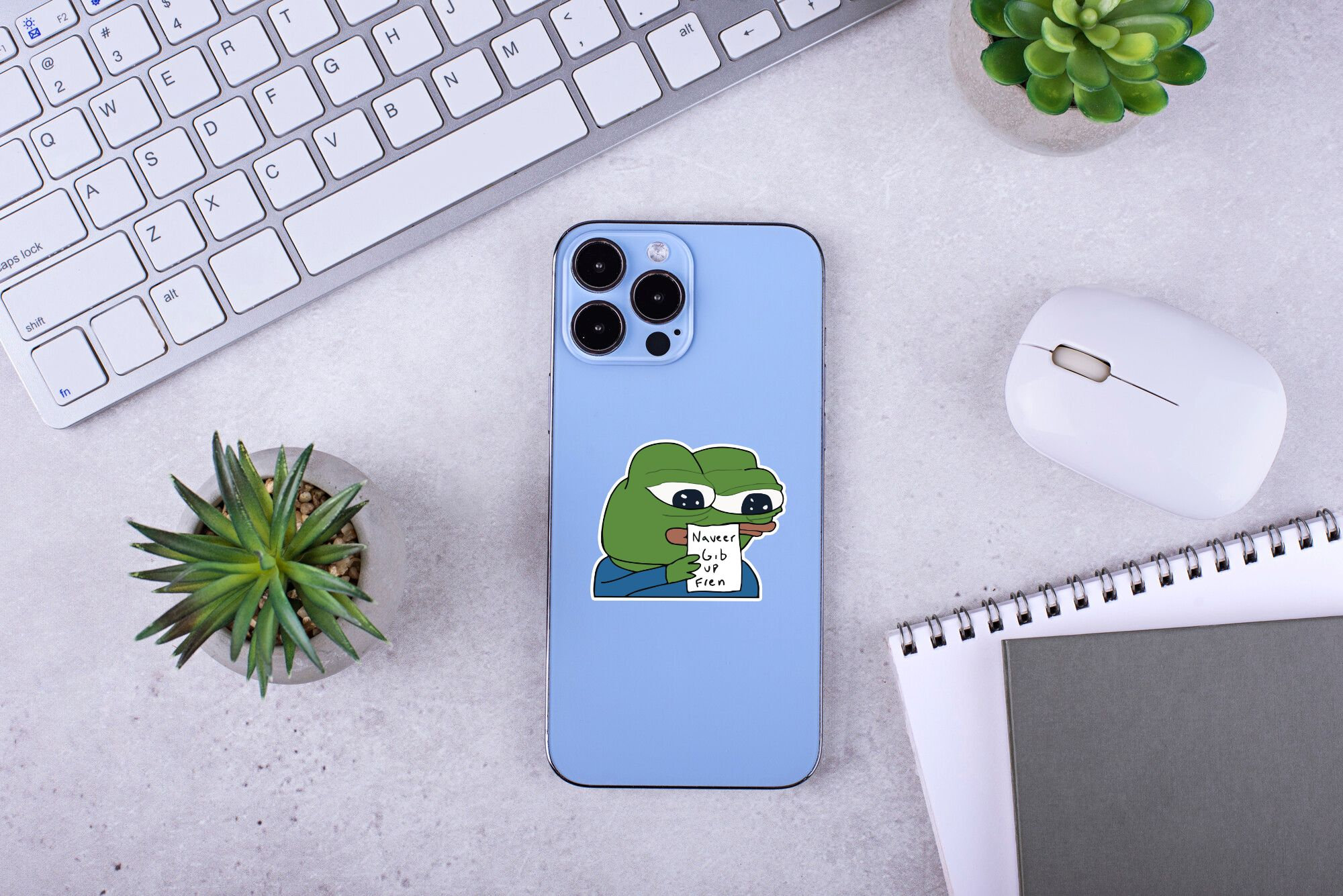 Pepe Fren Meme Sticker, Never Give up Friend, Motivational Sticker ...