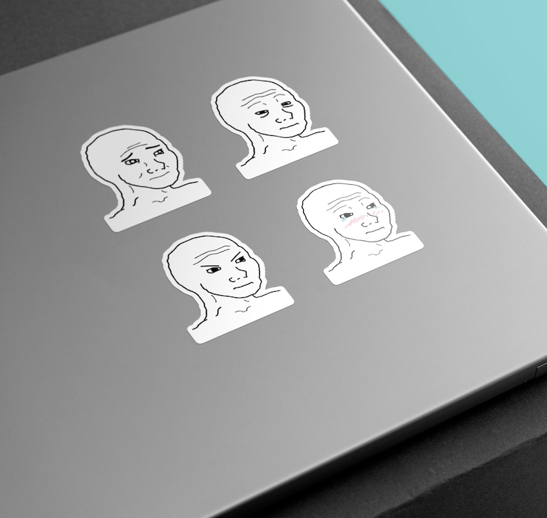 Wojak Meme Sticker Bundle: Afraid, Tired, Angry, Blushing High-quality ...