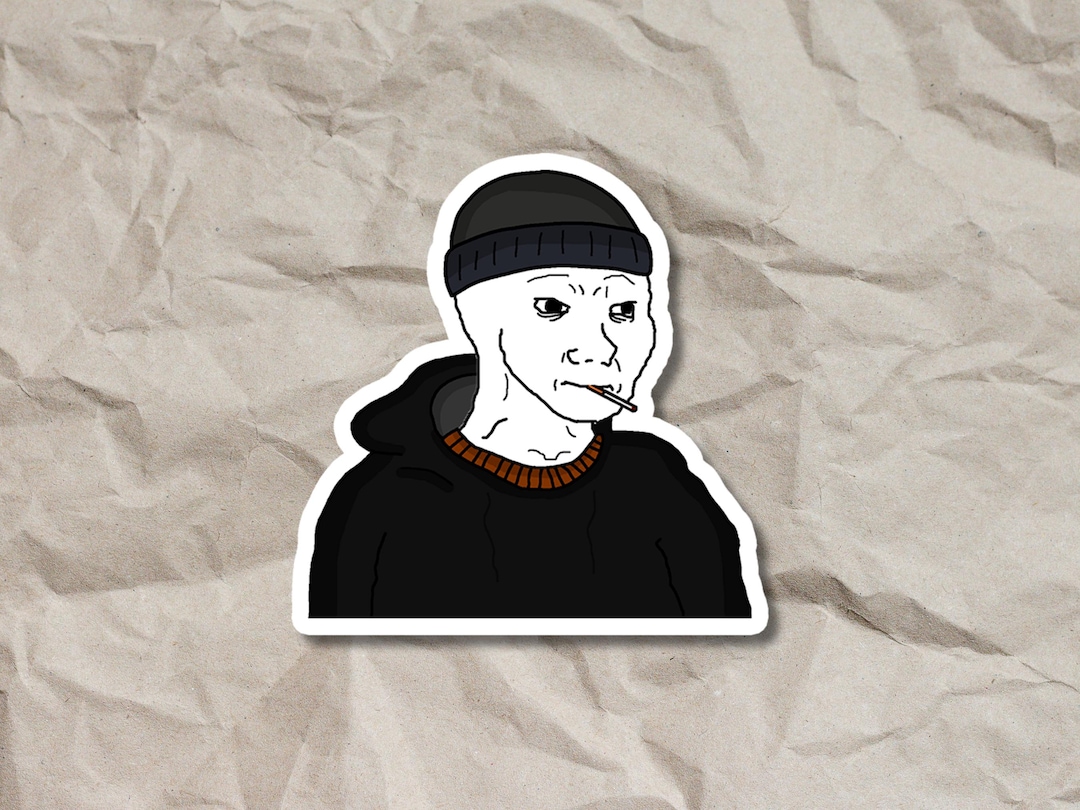 Wojak Doomer Meme pegatina, Wojak Meme, calcomanía de vinilo ...