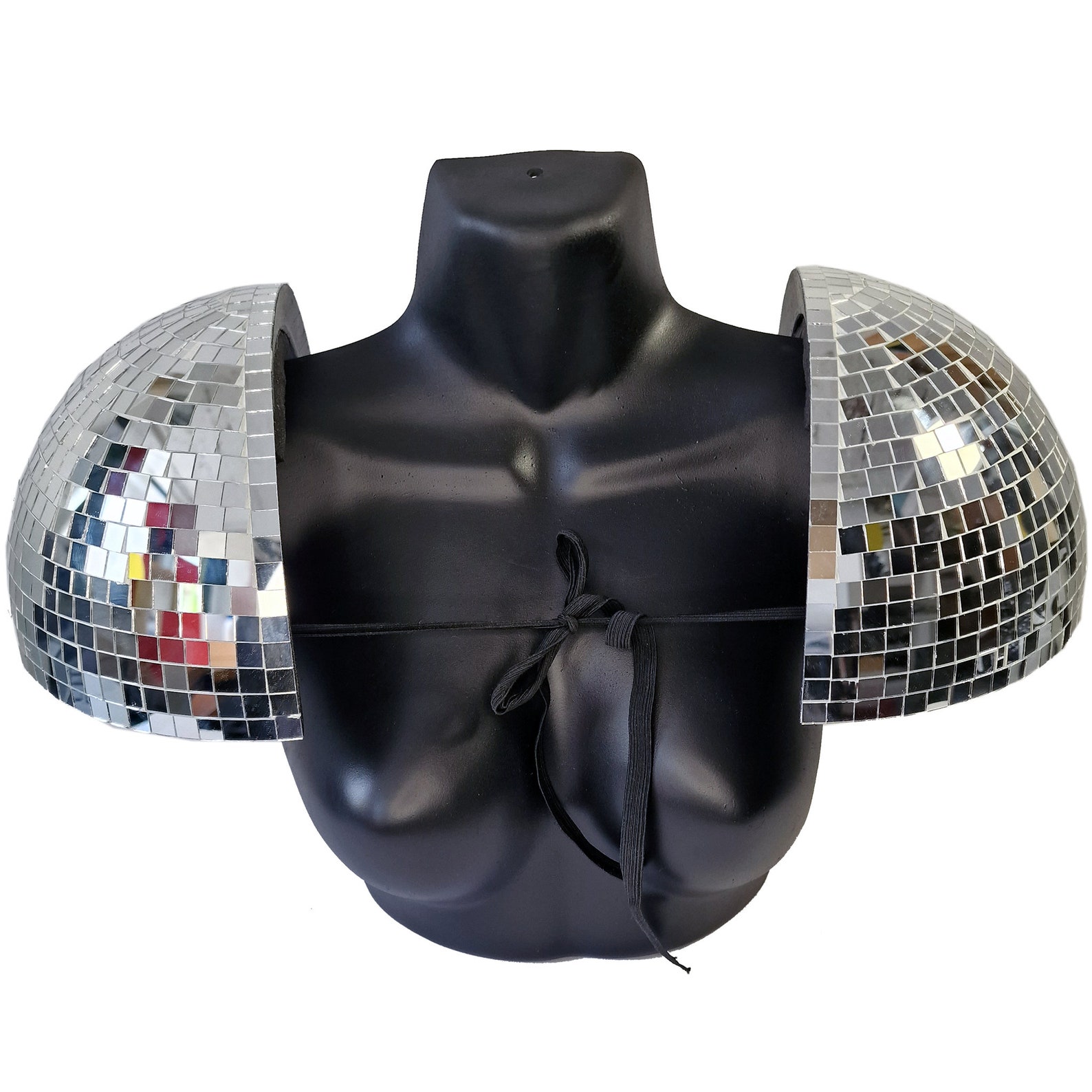 28cm LARGE Disco Ball Shoulder Pads / Epaulettes - Silver, Gold or Rose ...