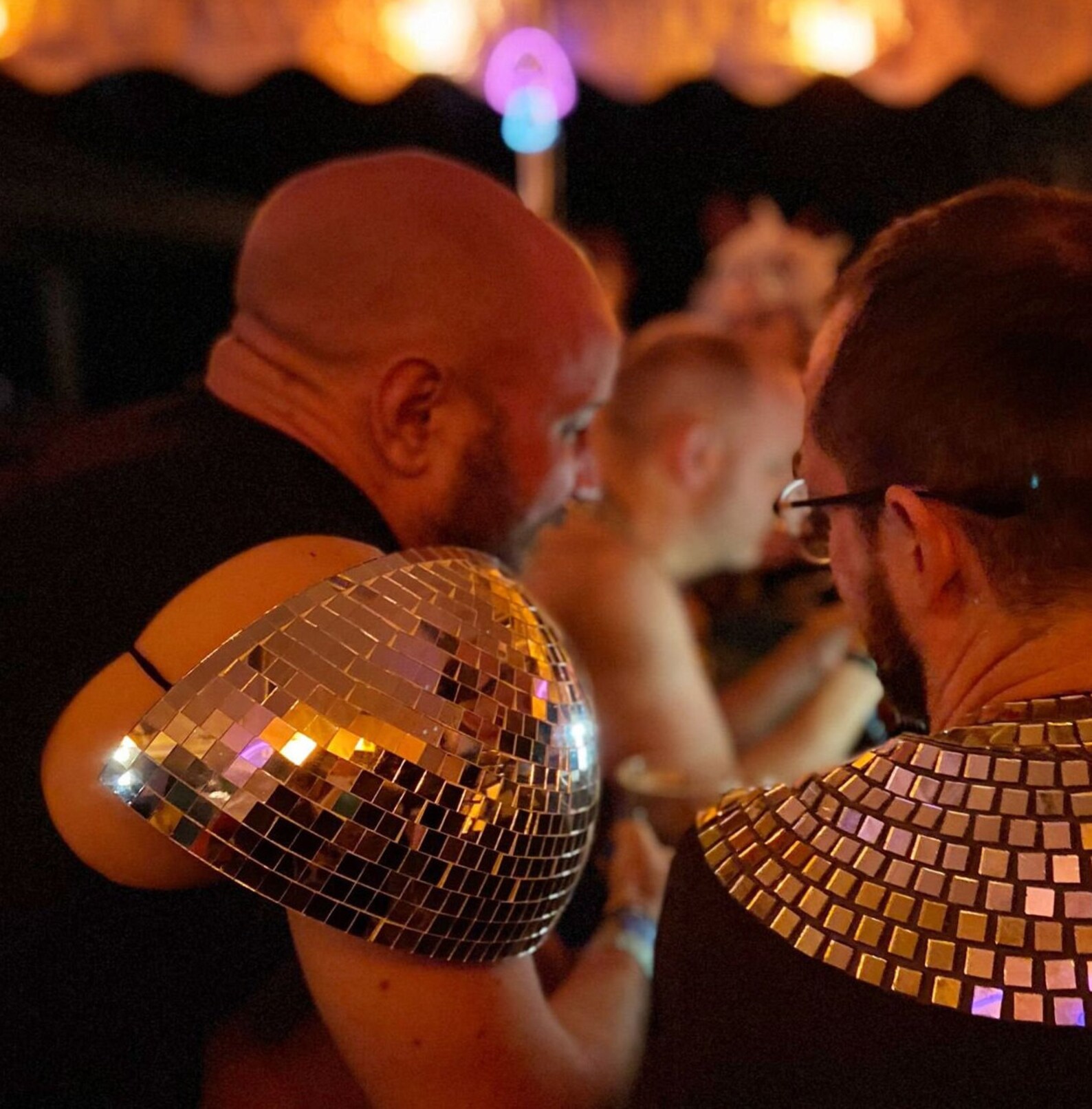 28cm LARGE Disco Ball Shoulder Pads / Epaulettes - Silver, Gold or Rose ...