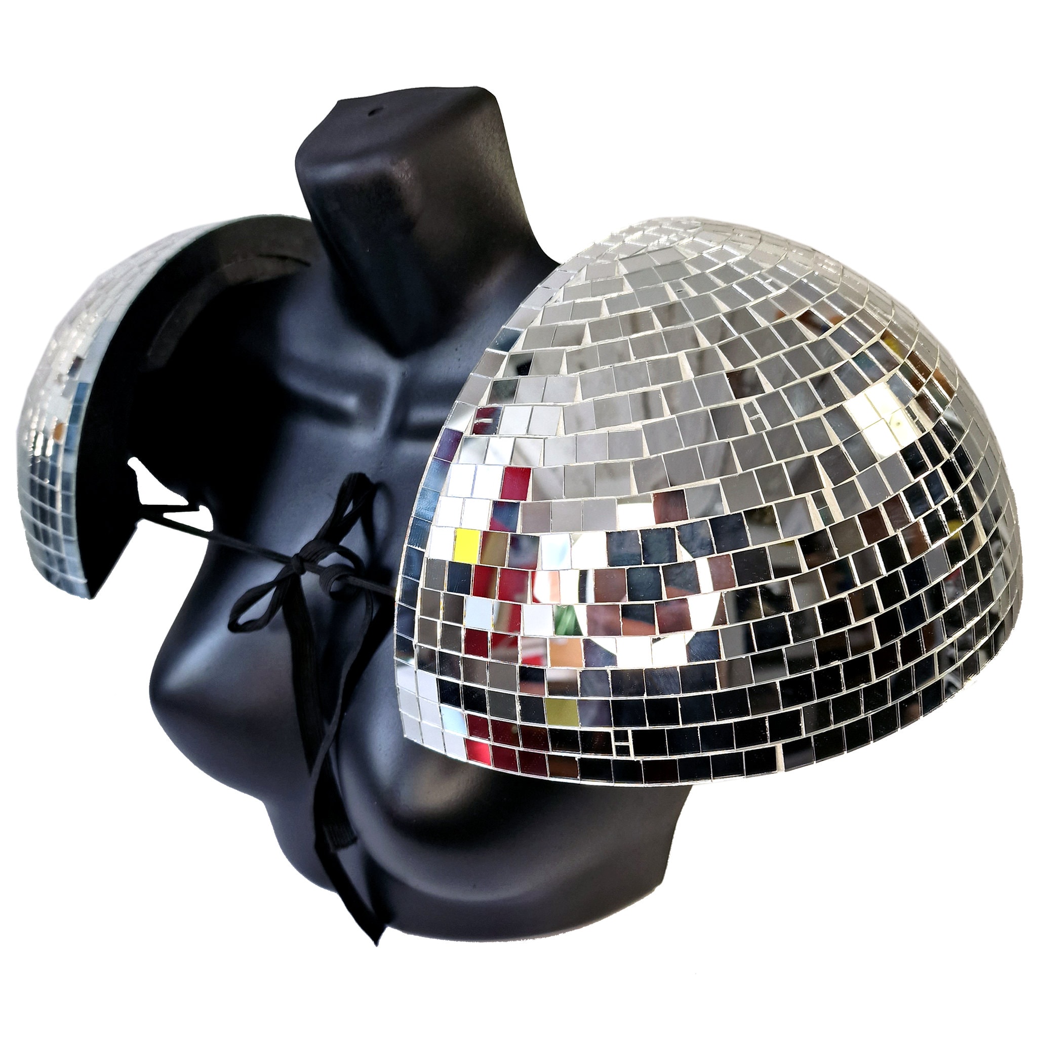 28cm LARGE Disco Ball Shoulder Pads / Epaulettes - Silver, Gold or Rose ...