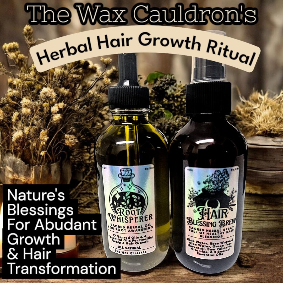 Herbal Hair Growth Ritual Set: Sacred Oil & Radiance Spray - Etsy
