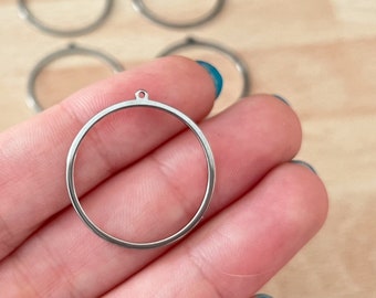 6 Gold Round Open Back Bezels for Resin Jewellery Making, Alloy ...