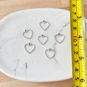 20x Silver Heart Open Back Bezel for Resin Jewellery Making, Small ...