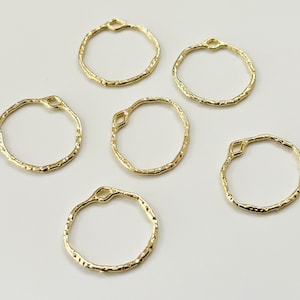 6 Gold Round Open Back Bezels for Resin Jewellery Making, Alloy ...