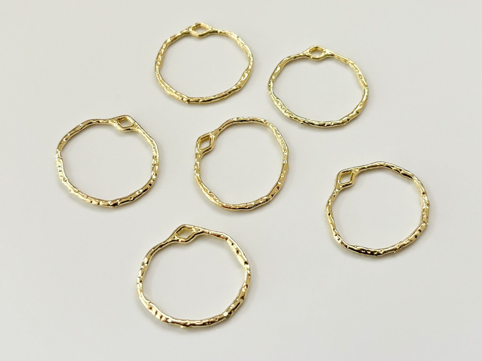 10 Gold Round Open Back Bezels for Resin Jewellery Making, Alloy ...