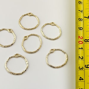 6 Gold Round Open Back Bezels for Resin Jewellery Making, Alloy ...