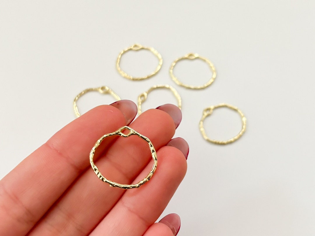6 Gold Round Open Back Bezels for Resin Jewellery Making, Alloy ...