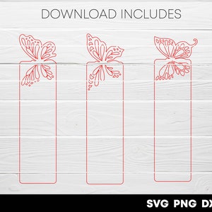 Butterfly Bookmark Svg Bundle Personalized Bookmark Template Wooden ...
