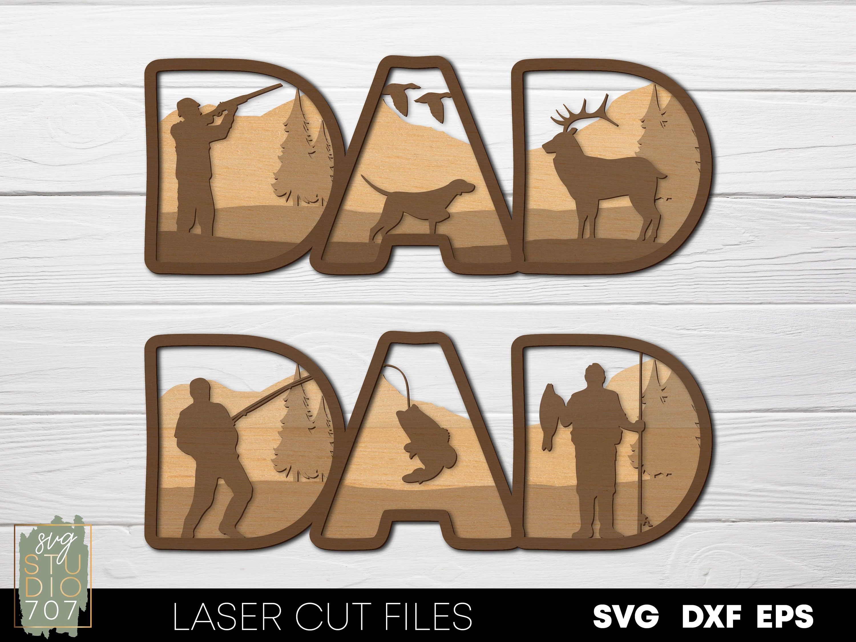 Dad Sign Svg Fathers Day Svg Laser Cut Files Hunting Fishing - Etsy
