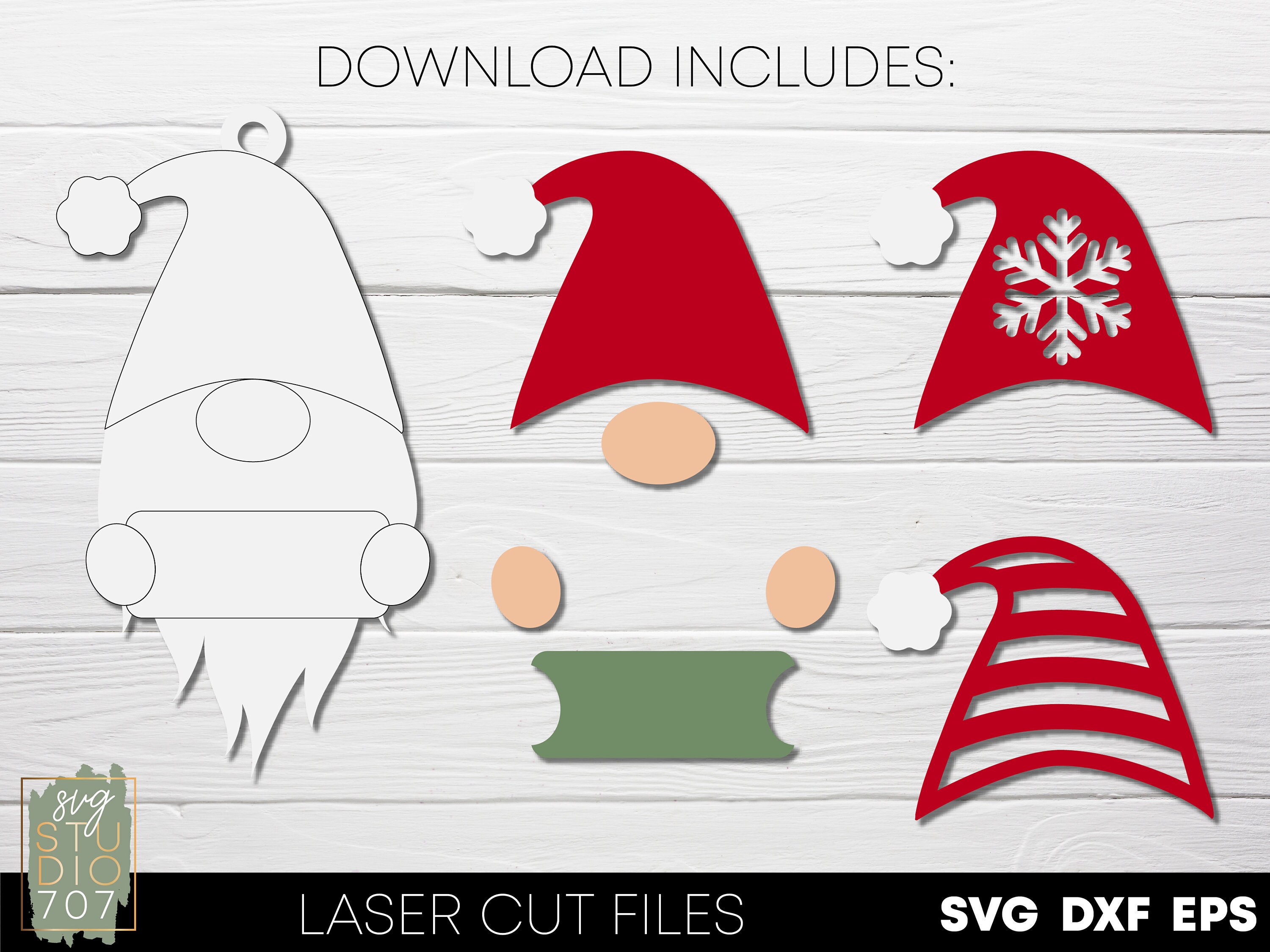 Christmas Gnome Svg Laser Cut Files Christmas Ornament Svg for - Etsy