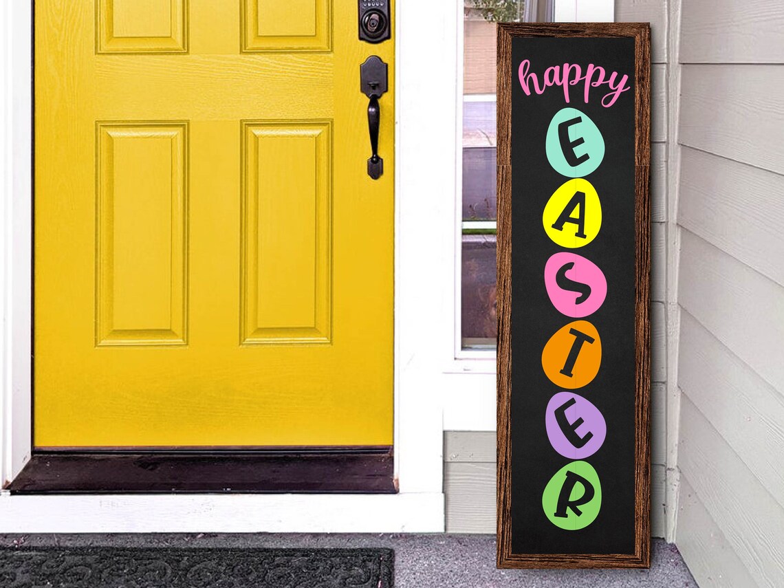 Easter Sign Svg Bundle Vertical Sign Svg Happy Easter Svg Etsy