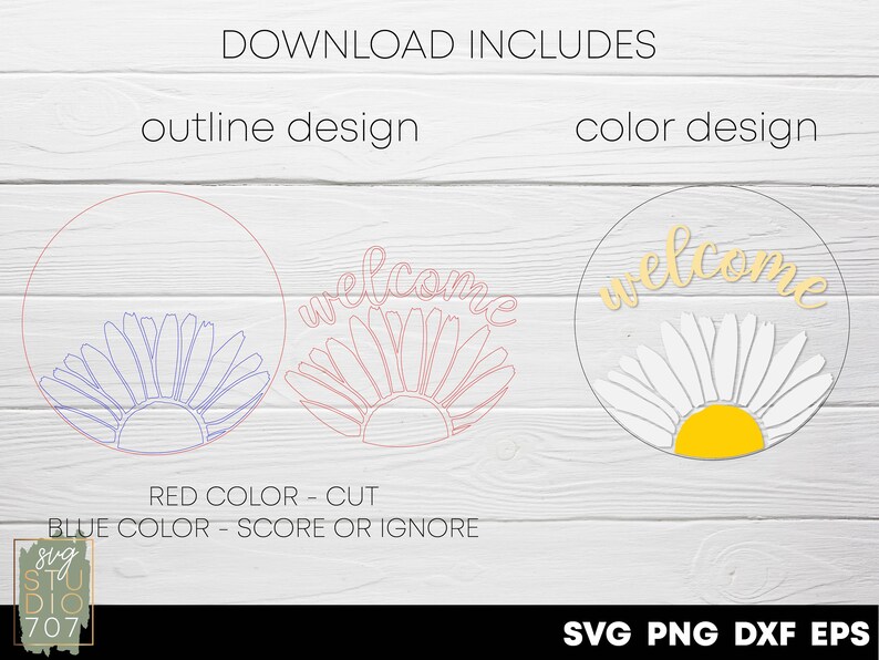 Welcome Door Hanger Svg Daisy Door Hanger Daisy Sign Laser Cut - Etsy