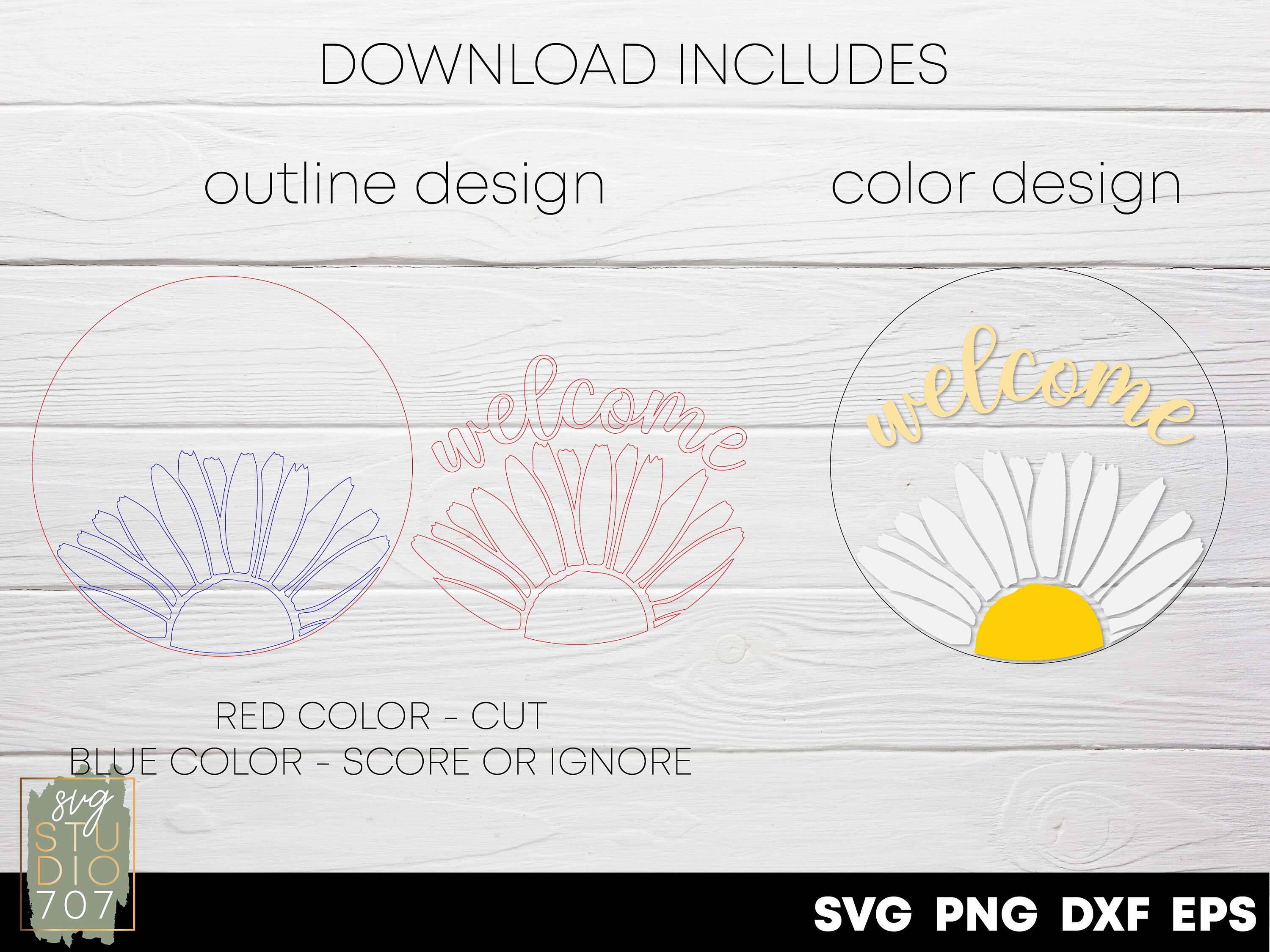 Welcome Door Hanger Svg Daisy Door Hanger Daisy Sign Laser Cut - Etsy