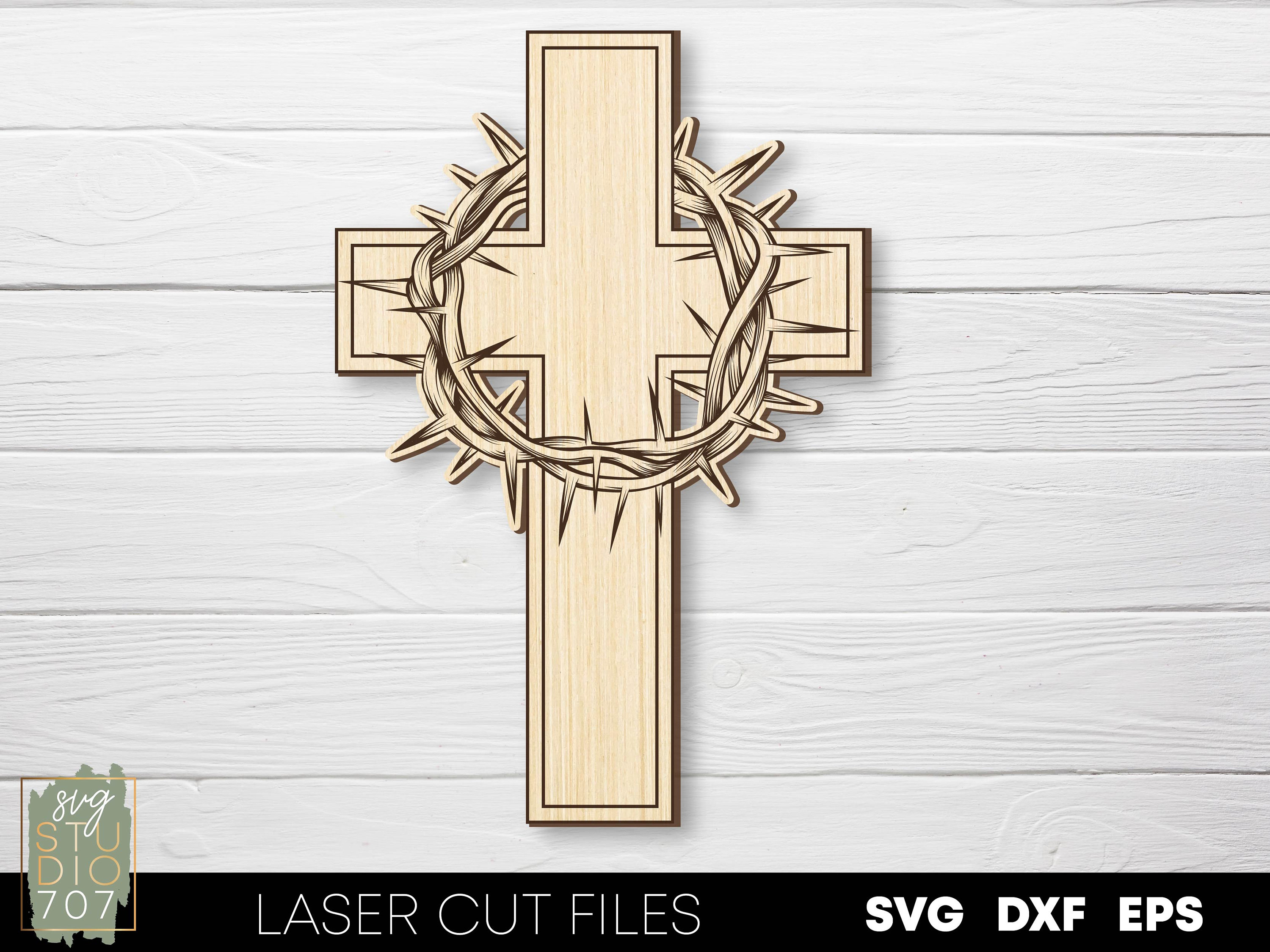 Cross Thorn Crown Svg Laser Cut Files Christian Sign Jesus Svg - Etsy ...