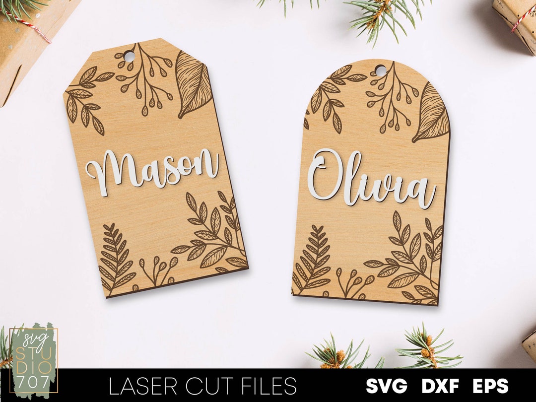 Christmas Gift Name Tag Svg Engraving Stocking Name Tags Svg ...