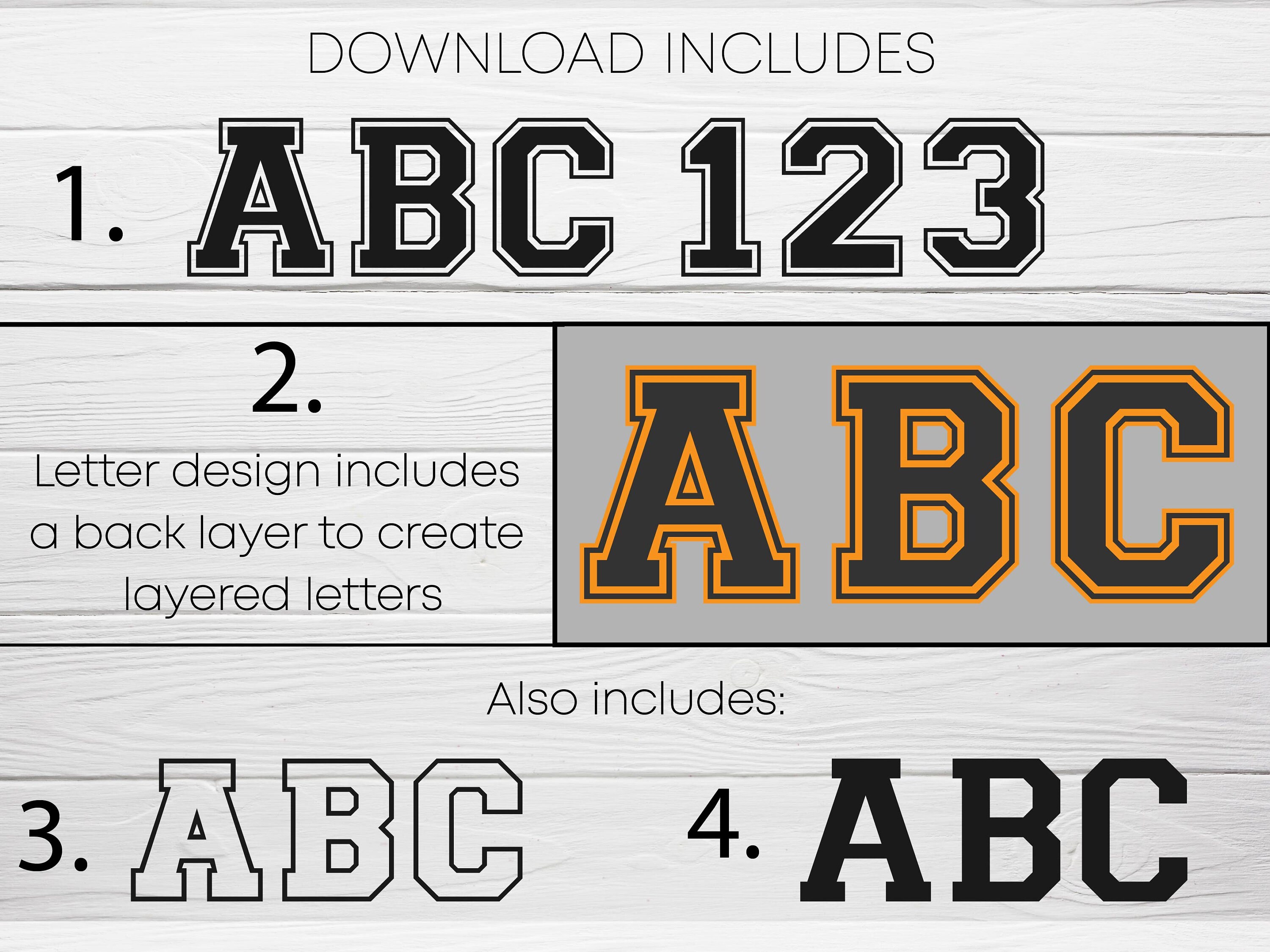Varsity Letters and Numbers Svg Png Varsity Layered Letter Svg - Etsy UK