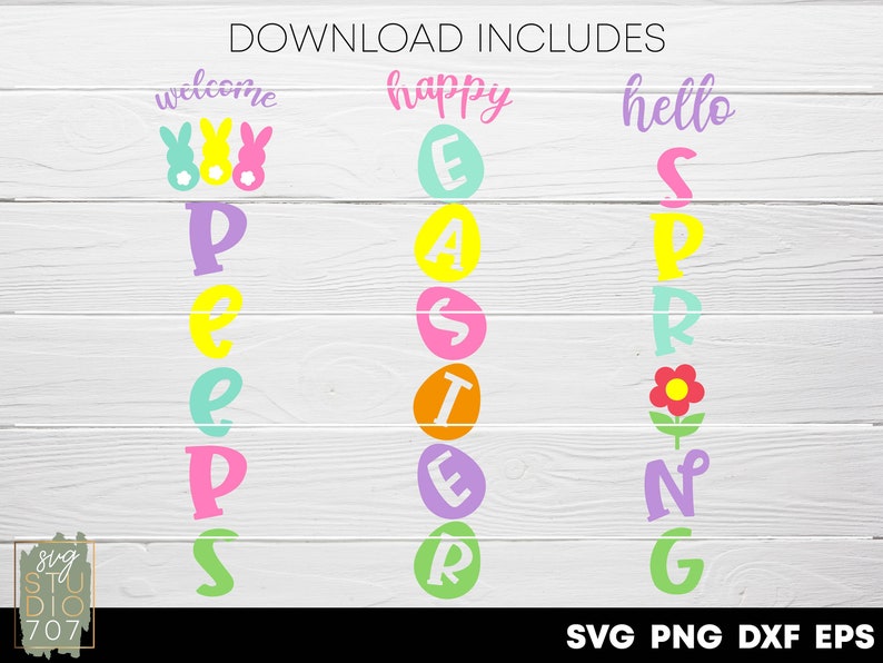 Easter Sign Svg Bundle Vertical Sign Svg Happy Easter Svg - Etsy