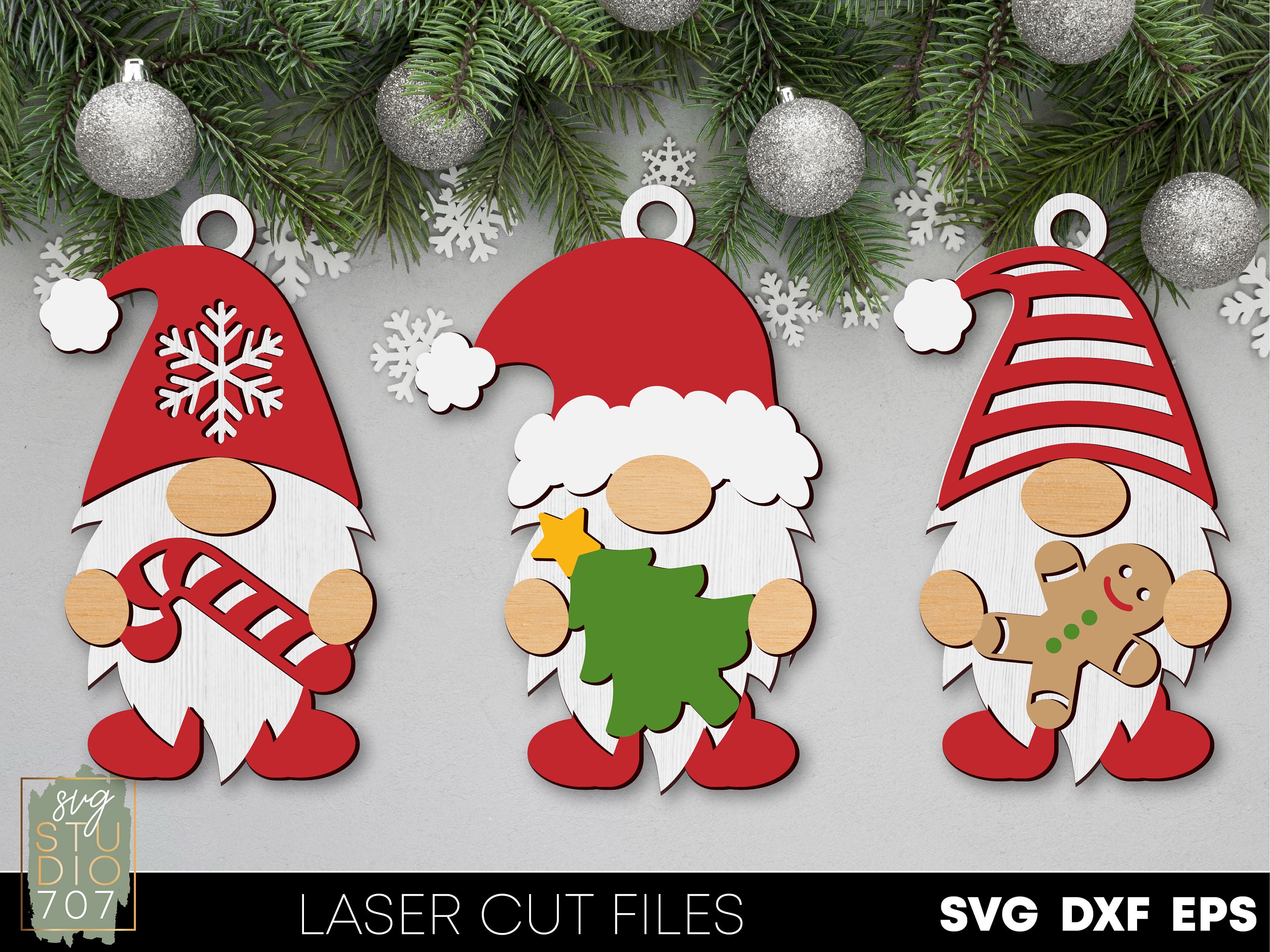 Christmas Gnomes Svg Bundle Christmas Ornament Laser Cut Files - Etsy