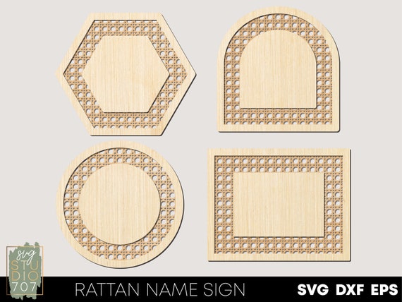 Cane Rattan Name Sign Svg Sign Backer Svg Digital Laser Cut - Etsy