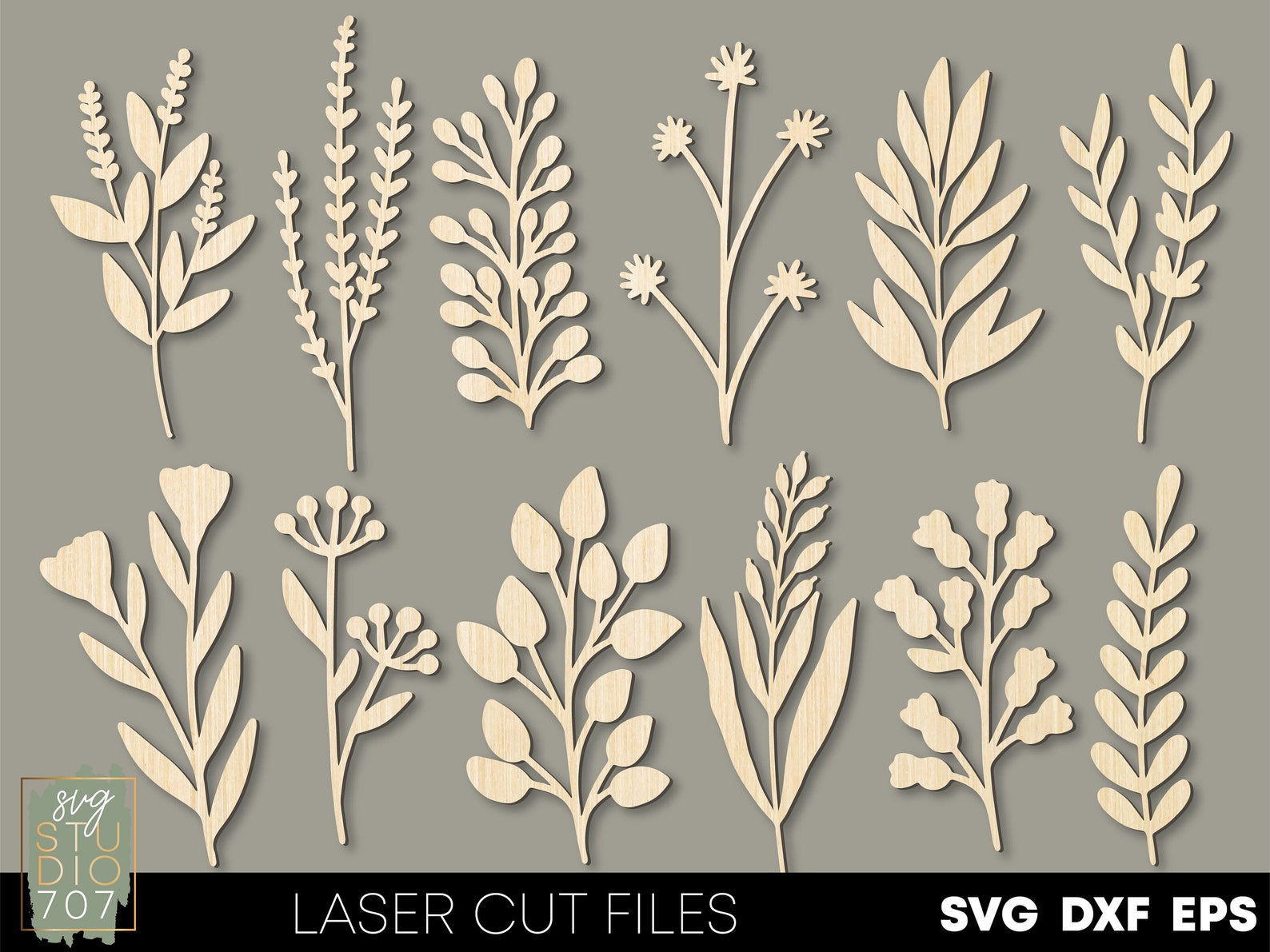 Wildflowers Svg Bundle Wildflower Laser Cut Files Wooden Etsy