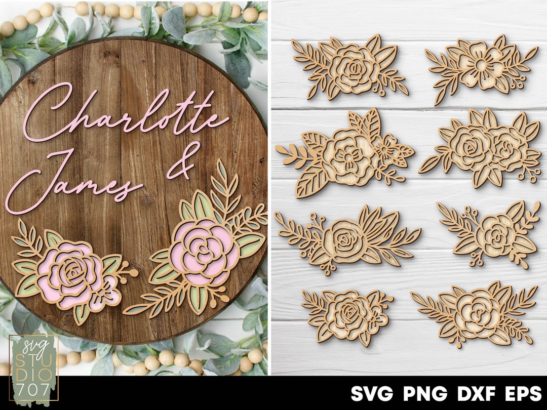 Floral Sign Svg Bundle Nursery Sign Svg Wedding Sign Laser Cut Files ...