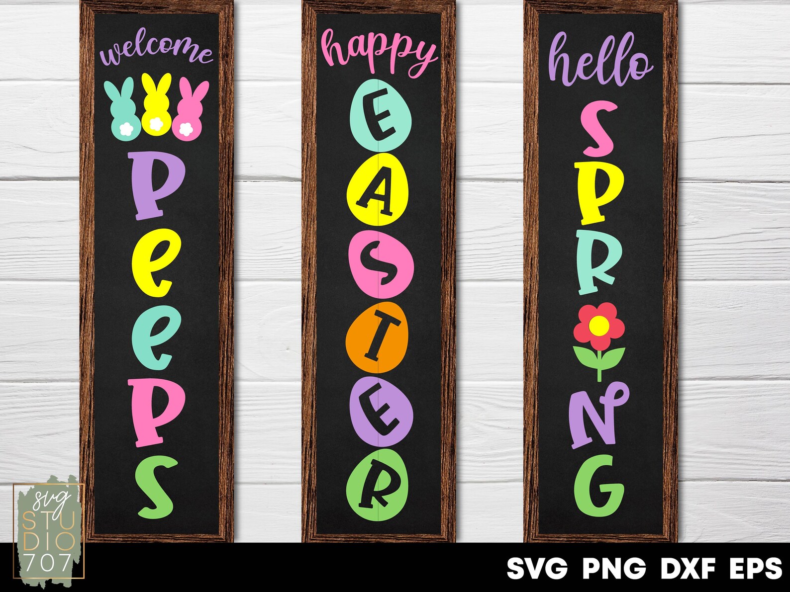 Easter Sign Svg Bundle Vertical Sign Svg Happy Easter Svg - Etsy