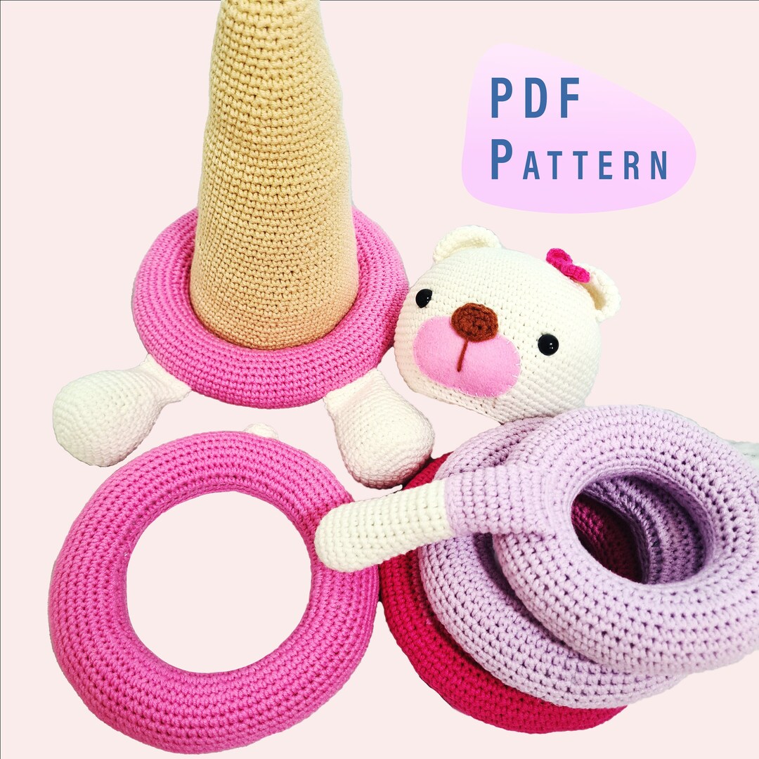 Teddy Stacking Ring Toy | Crochet Pattern - Etsy