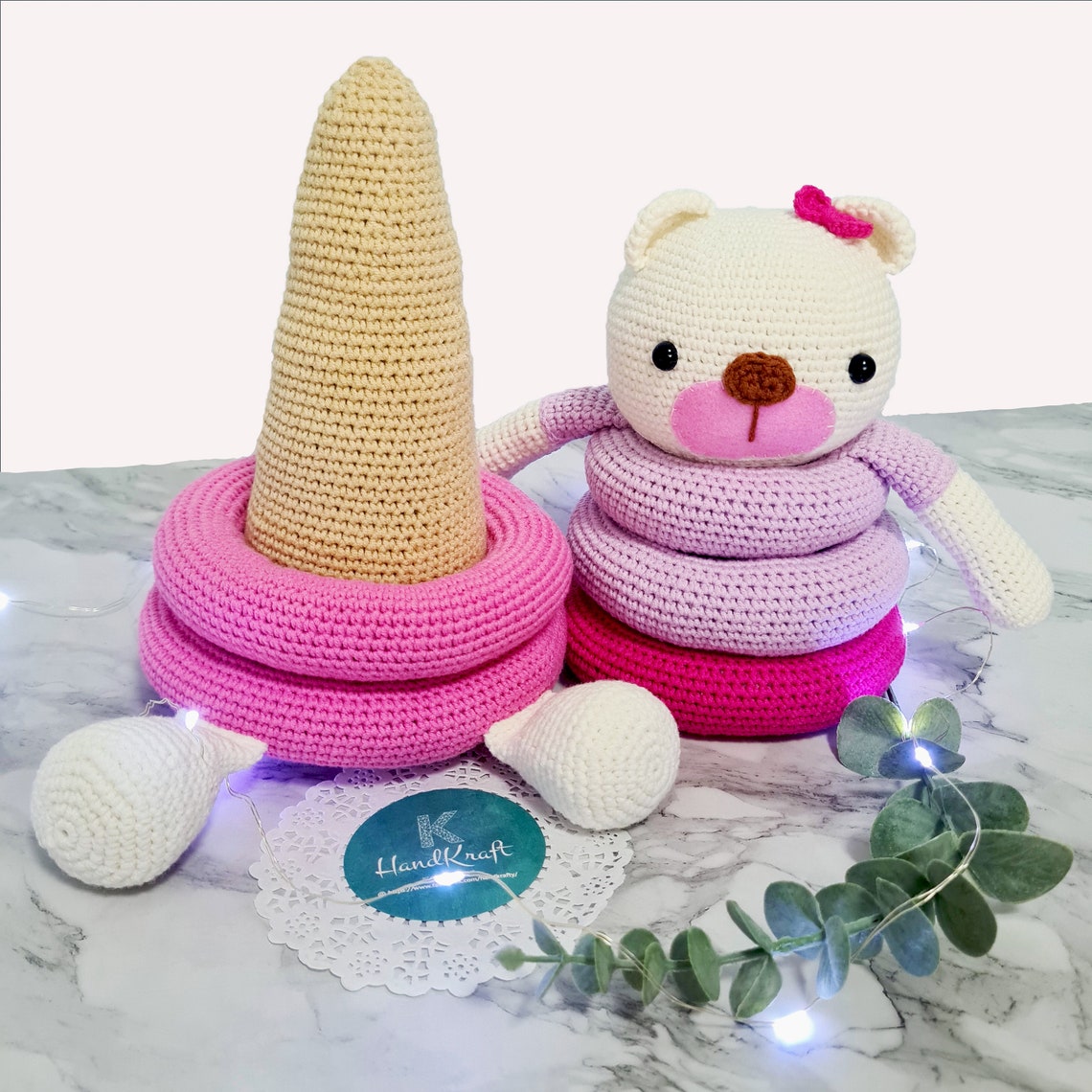 Teddy Stacking Ring Toy | Crochet Pattern - Etsy
