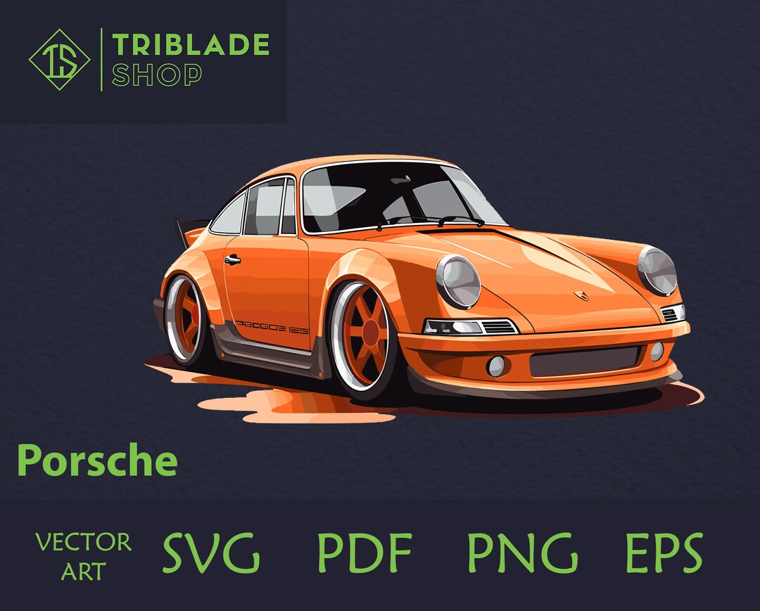 Sport Car Svg Porsche SVG PDF PNG Eps Prints Clipart Svg - Etsy
