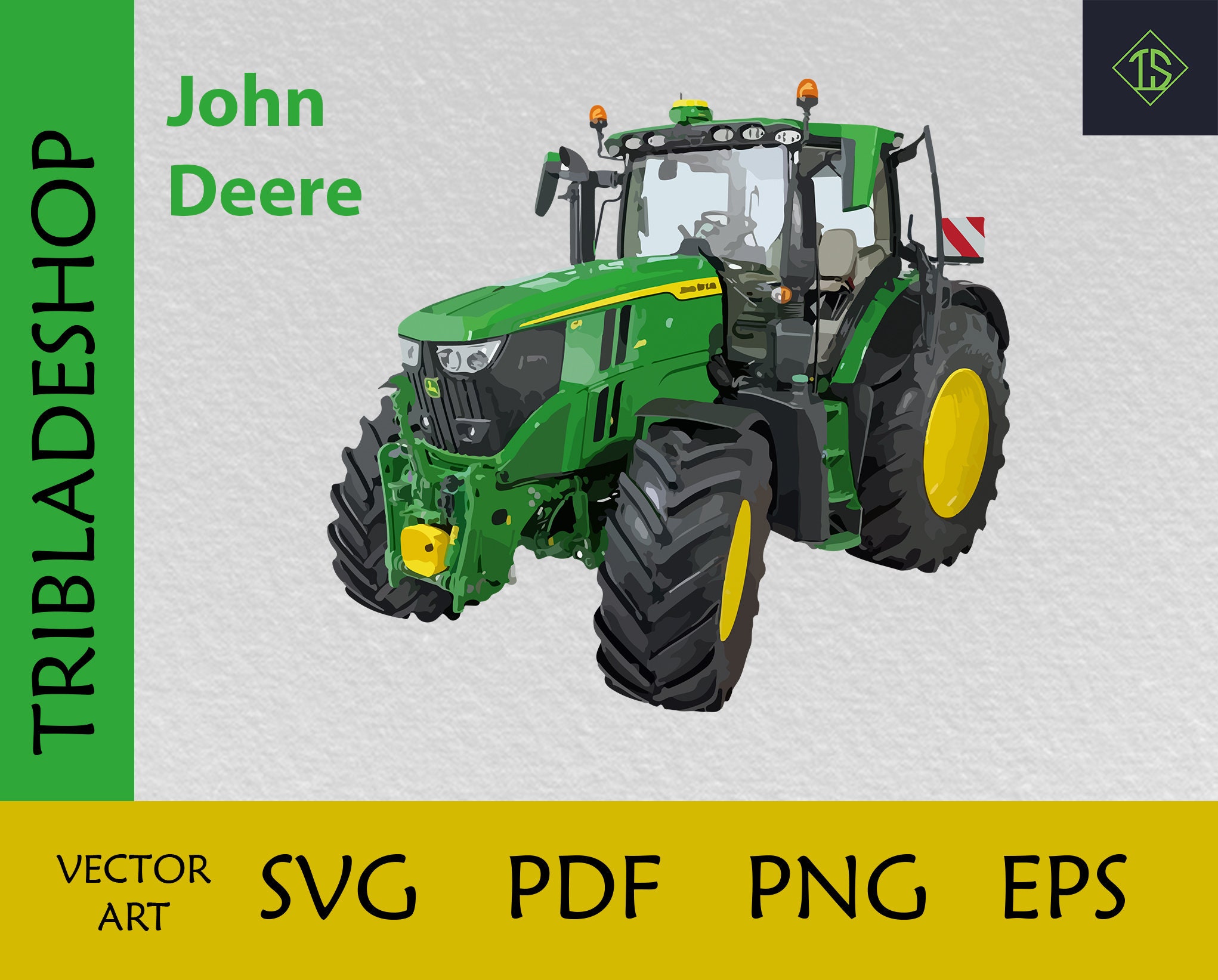Farm Tractor John Deere SVG PDF PNG Prints Clipart - Etsy