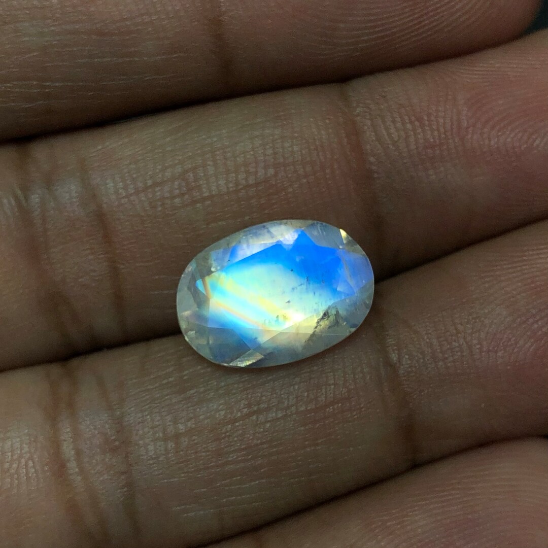 Rainbow Moonstone Oval Cut | Oval Rainbow Moonstone | Blue Moonstone ...