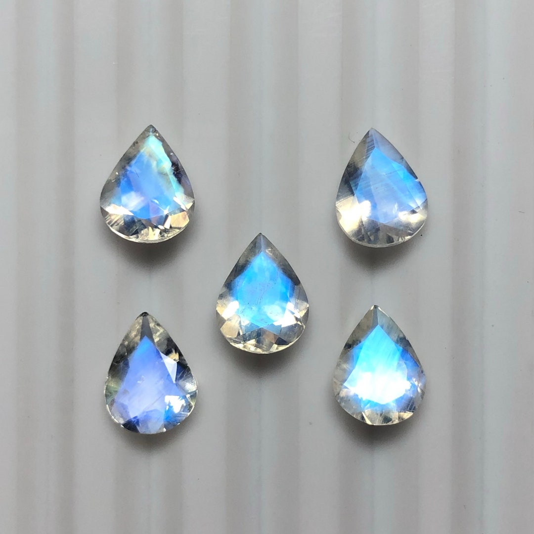 6x8mm Pears Moonstone Gemstone Cut | Blue Fire Moonstone Cut | Pear ...