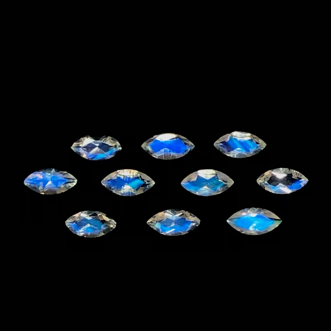 2.5x5mm Moonstone Gemstone | Blue Fire Moonstone Cut | Marquise ...
