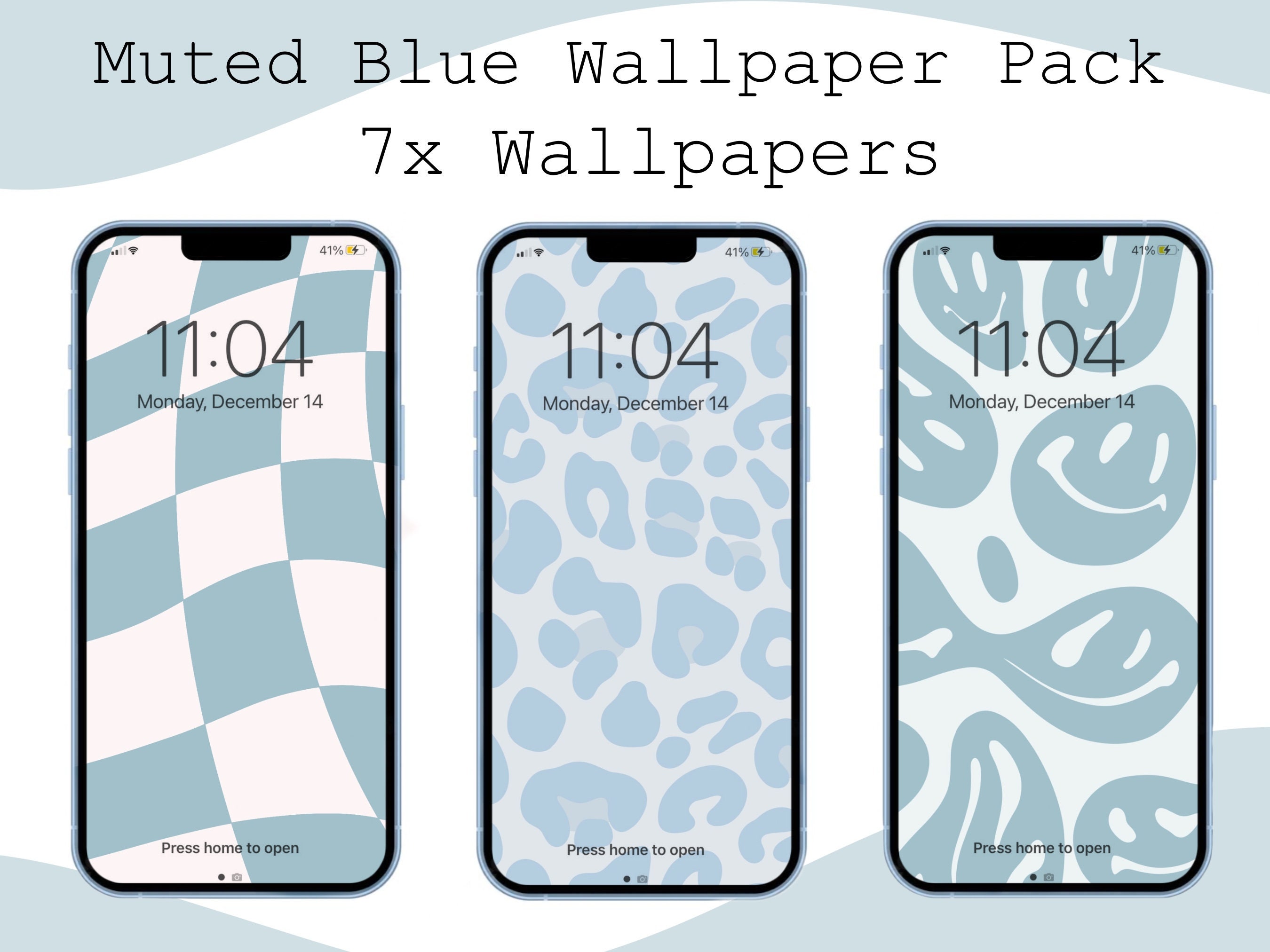 Muted Blue Wallpaper Pack | Muted Wallpaper | Aesthetic Wallpaper ...