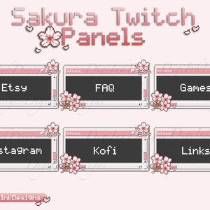 28 Pixel Sakura Panels | Twitch Panels | Pixel Art | Stream Panels ...