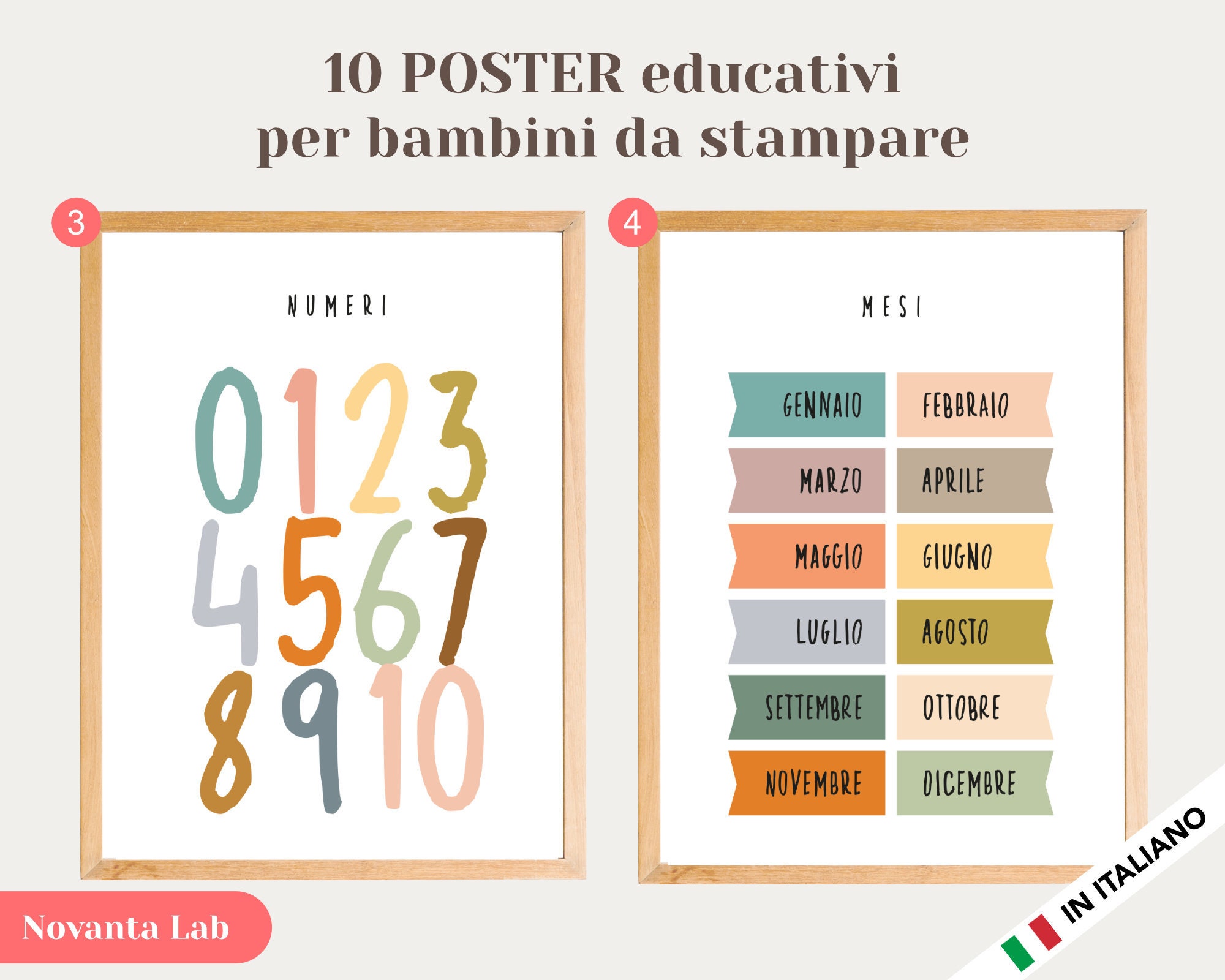10 Montessori Educational Posters to Print in ITALIAN in PDF Format ...