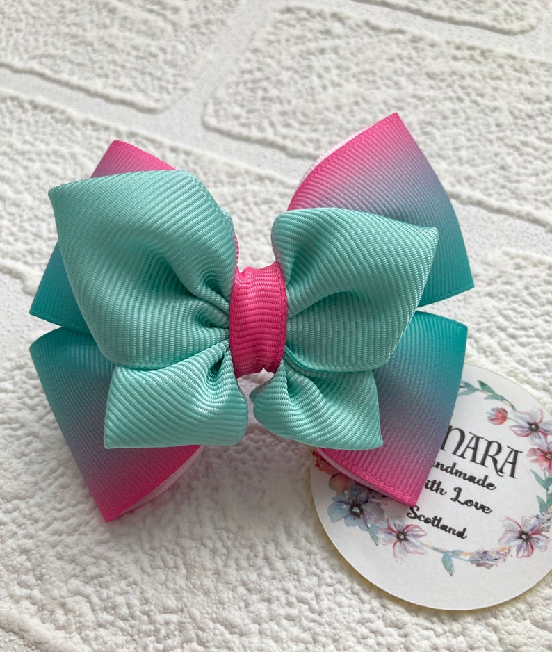 Set of 2 Hair Bow Bobbles 3.5 Inch Grosgrain Ribbon Bow Hair ...