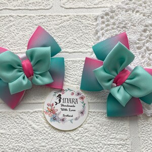 Set of 2 Hair Bow Bobbles 3.5 Inch Grosgrain Ribbon Bow Hair ...