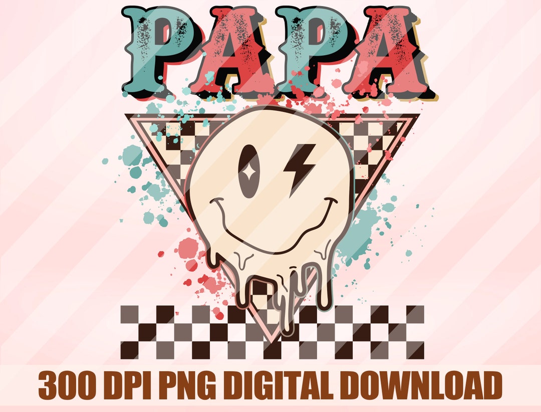 Papa png Smiley Face png Lighting png Western png Retro - Etsy France