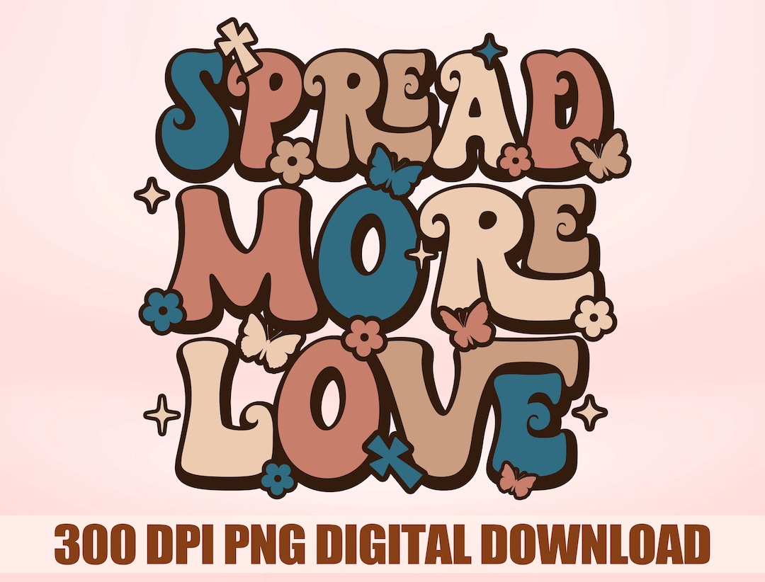 Spread More Love PNG Christian Png Retro Christian Png - Etsy