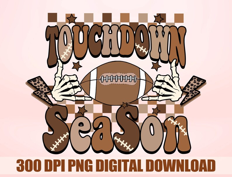 Touchdown Season Png Football Png Retro Football Png - Etsy