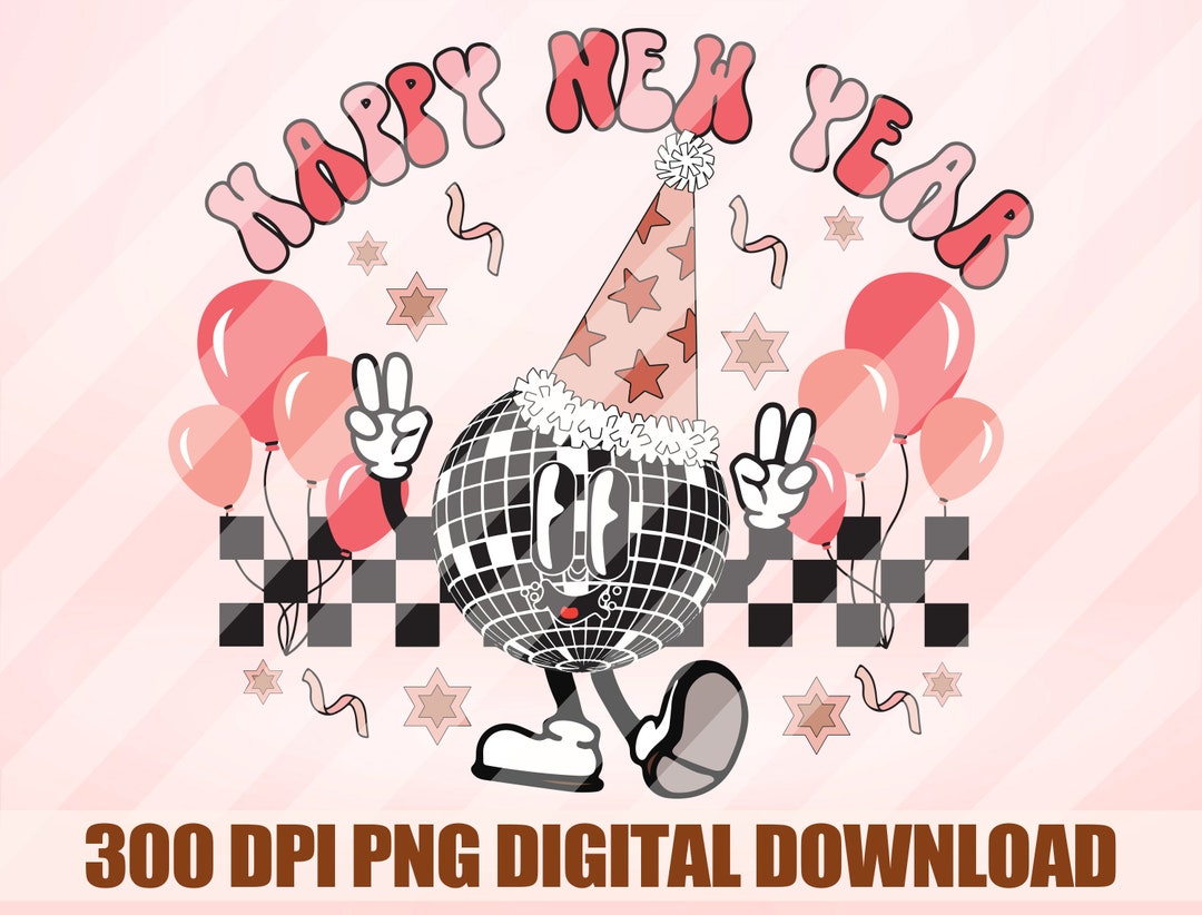 Happy New Year Png Disco Ball Png Balloon Png Christmas - Etsy