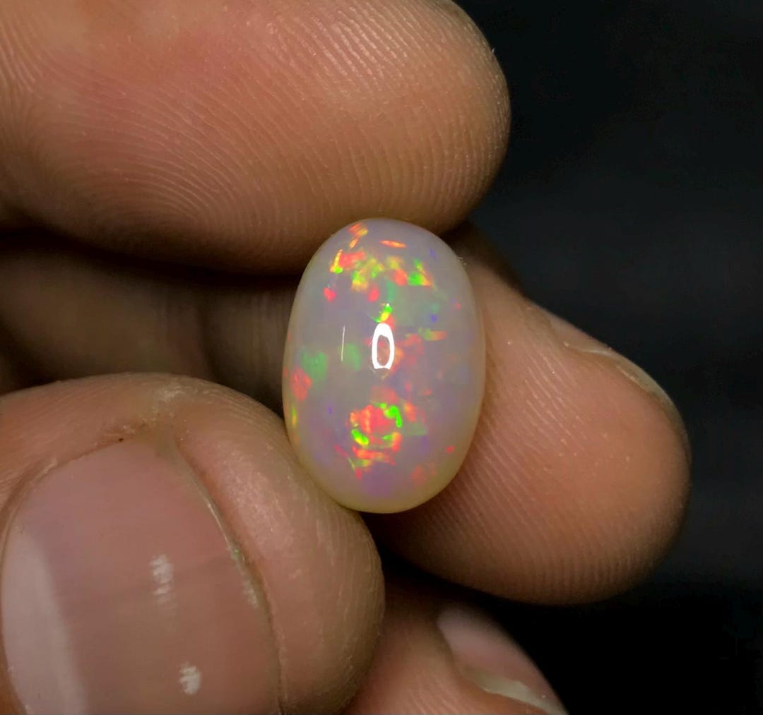14X9.5 MM 5.30 Ct Natural Fire Honeycomb Ethiopian Opal Cabochon Welo ...